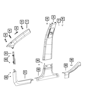 2014-2018 Jeep Cherokee Cowl Side Trim Panel, Left 1WG19LU5AD | Mopar ...