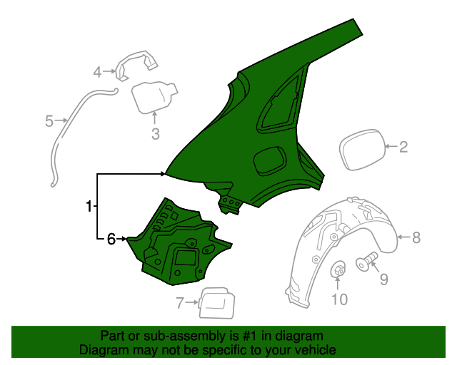 Genuine OEM 2015-2020 Porsche Macan Quarter Panel 95B-809-030-Y-GRV ...