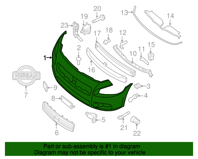 2009-2014 Nissan Maxima Bumper Cover 62022-9N00H | OEM Parts Online