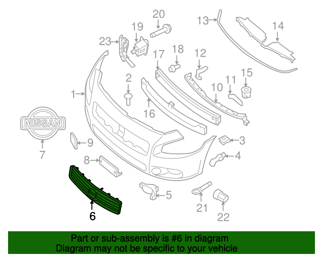 2012-2014 Nissan Maxima Grille 62070-9DA0B | Coulter Nissan Parts