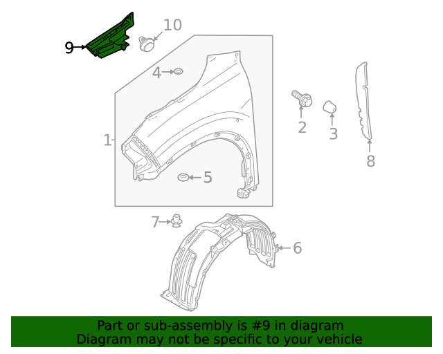 2022-2024 Mitsubishi Fender Ledge Cover 5220AN94 | Mitsubishi Parts ...