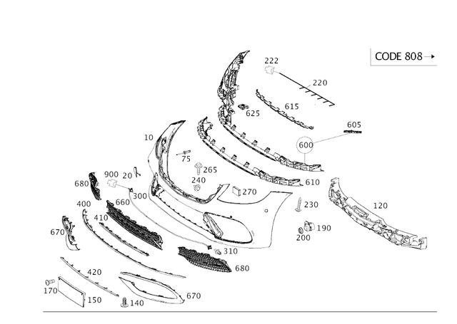 2016-2020 Mercedes-Benz Trim Strip 222-885-46-00 | Mercedes-Benz Parts