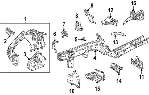 Structural Components & Rails for 2025 Chevrolet Equinox | GM Parts Center