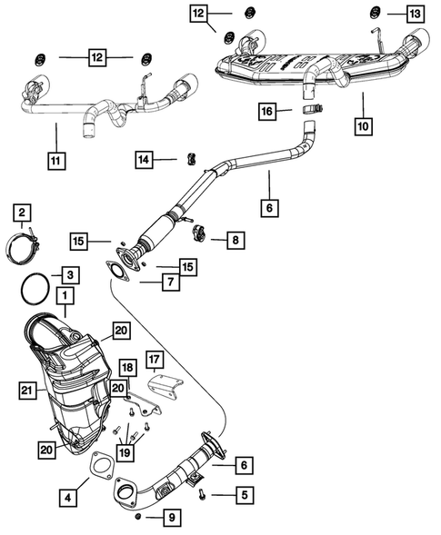 Exhaust System for 2013 Fiat 500 | Mopar Parts