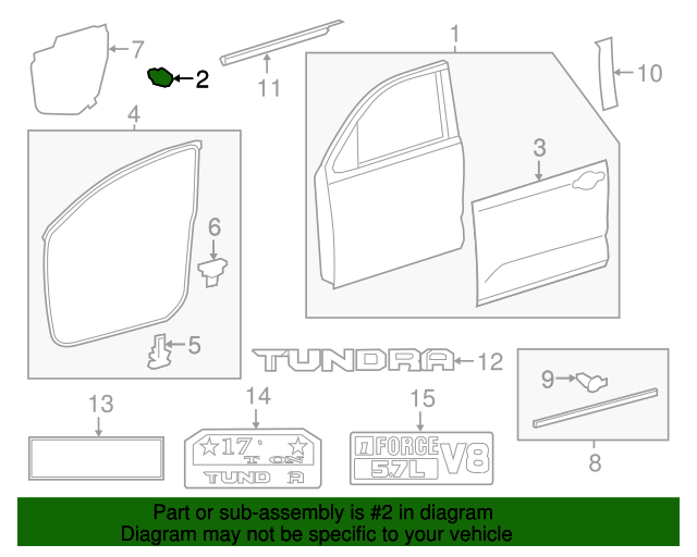 90084-54012 - Door Shell Bumper - 2002-2021 Toyota | OEM Genuine Parts