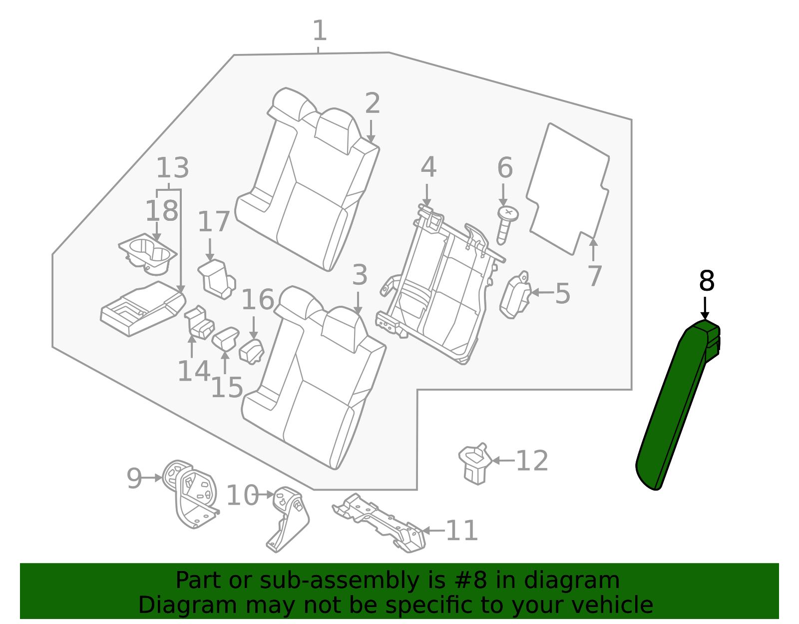 2023-2025 Nissan Versa Seat Back Bolster Assembly 88660-5ES0B | My ...