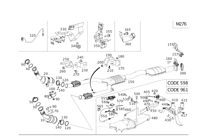 2015-2023 Mercedes-Benz Exhaust Gas Line 276-140-96-13 | Mercedes-Benz ...