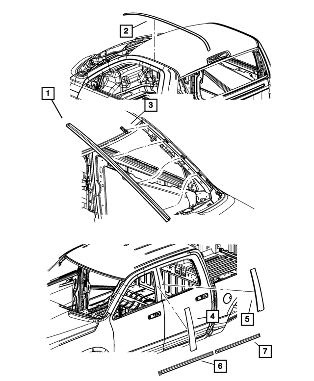 2010-2024 Mopar Roof Molding, Left 68289845AC | Mopar eStore