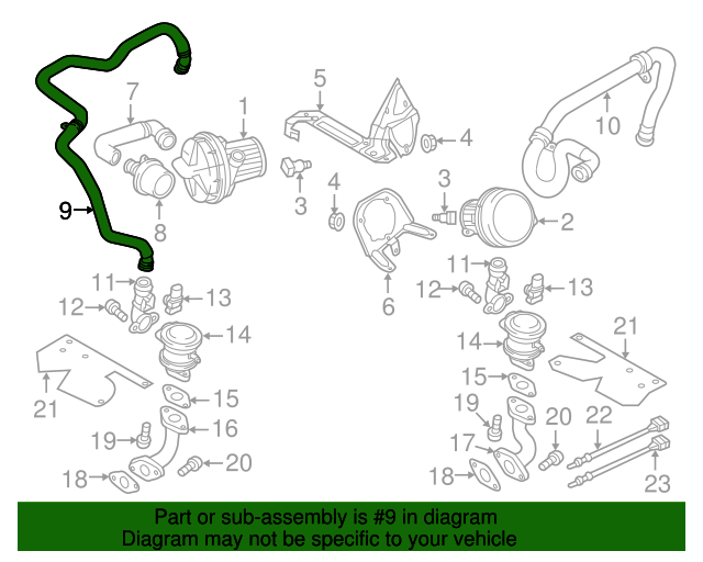 2013-2015 Audi RS5 Secondary Air Injection Pump Hose 8F0-133-818-B ...