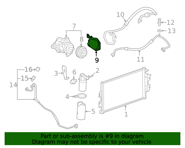 2017-2022 GM Air Conditioning Compressor Bracket 12676342 | GM Parts Center