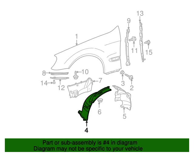 220-690-22-30 - Fender Liner 2000-2006 Mercedes-Benz | Mercedes-Benz ...