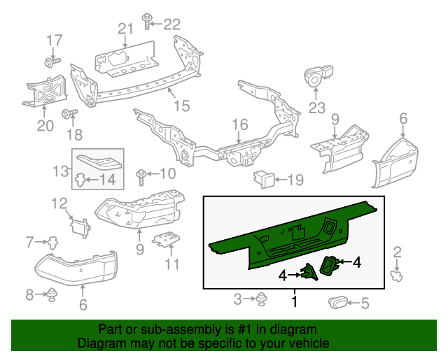 Genuine Toyota Pad Sub Assembly Rear Bum part# 52057-0C081 for 2014 ...