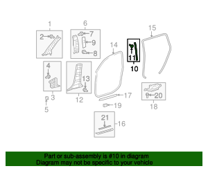 67865-0E030 - Upper Weather-Strip - 2008-2013 Toyota Highlander | OEM ...