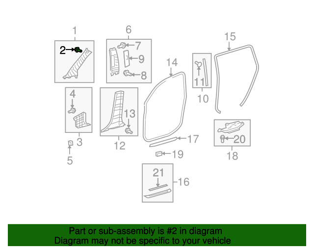 2008-2013 Toyota Highlander Windshield Pillar Trim Clip 90950-08005 ...