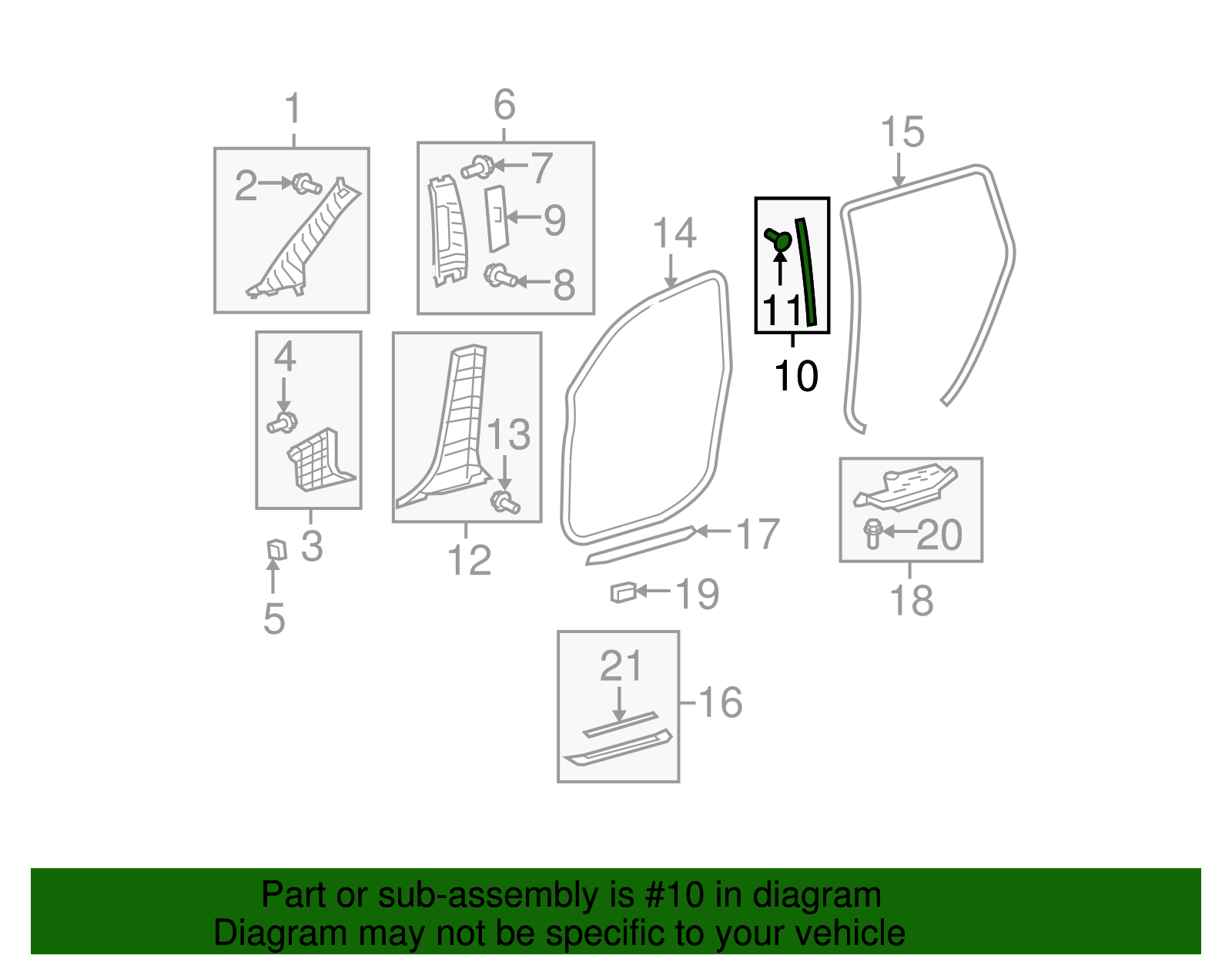 67866-0E030 - Door Seal 2008-2013 Toyota Highlander | AutoNation Parts