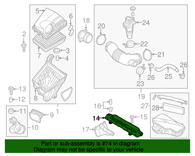 28210-3T400 - Lower Duct 2015-2017 Kia K900 | Kia.Parts Store