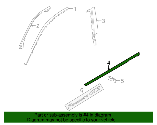 2010-2016 Porsche Panamera Belt Molding 970-537-155-04-A78 | Sunset ...