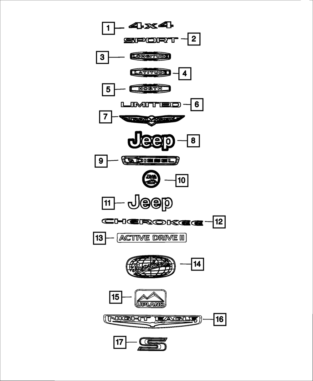 2019-2023 Jeep Cherokee Hood Nameplate 68423957AB | Prestige CDJR Parts