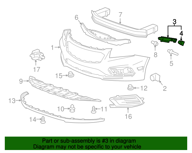 2011-2016 Chevrolet Front Driver Side Bumper Fascia Guide 95328893 GM ...