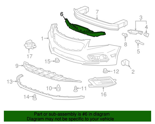 2015-2016 Chevrolet Front Bumper Energy Absorber 95405360 GM ...