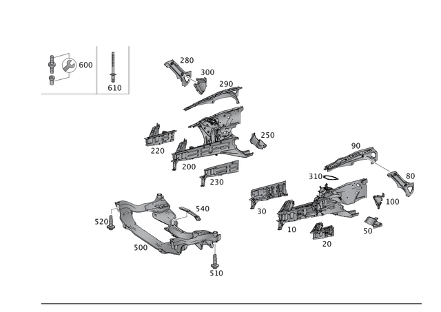 2012-2020 Mercedes-Benz Longitudinal Member 172-620-22-34 | MB OEM Parts