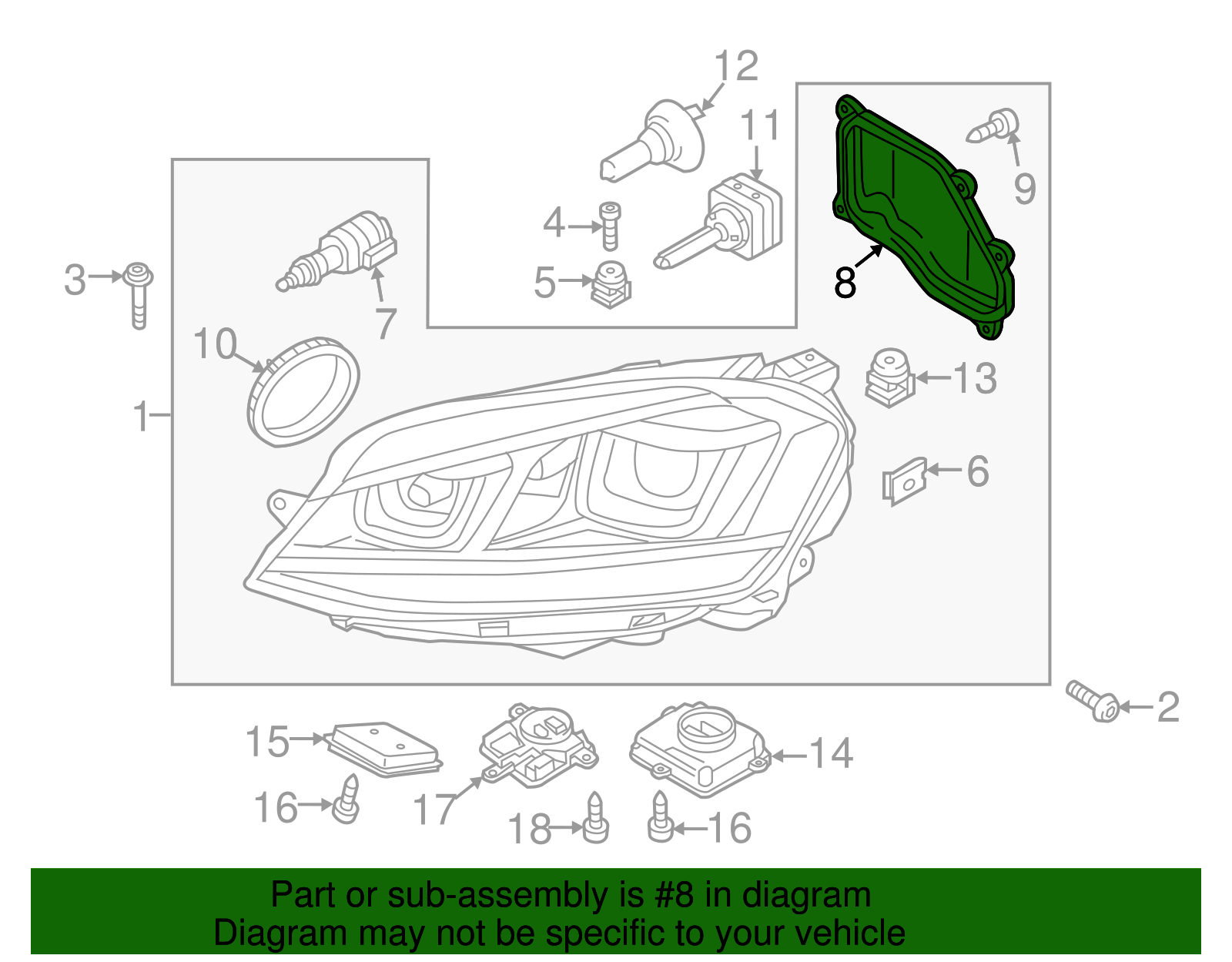 2015-2017 Volkswagen Golf R Rear Cap 5G0-941-607 | VW Direct Auto Parts