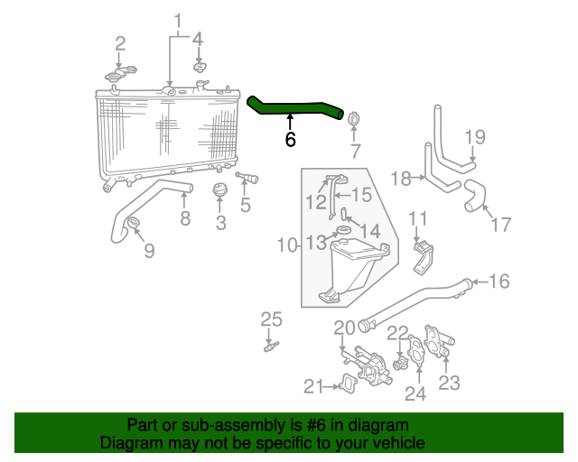 1996-2004 Hyundai Accent Upper Hose 25411-25100 | OEM Parts Online