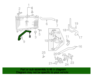2001-2005 Hyundai Accent Lower Hose 25412-25100 | OEM Parts Online