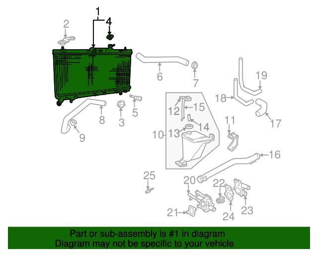 2001-2003 Hyundai Accent Radiator Assembly 25310-25300 | OEM Parts Online