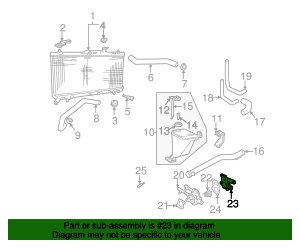 Genuine Water Outlet for 2001-2005 Hyundai Accent | Part# 25611-26100 ...