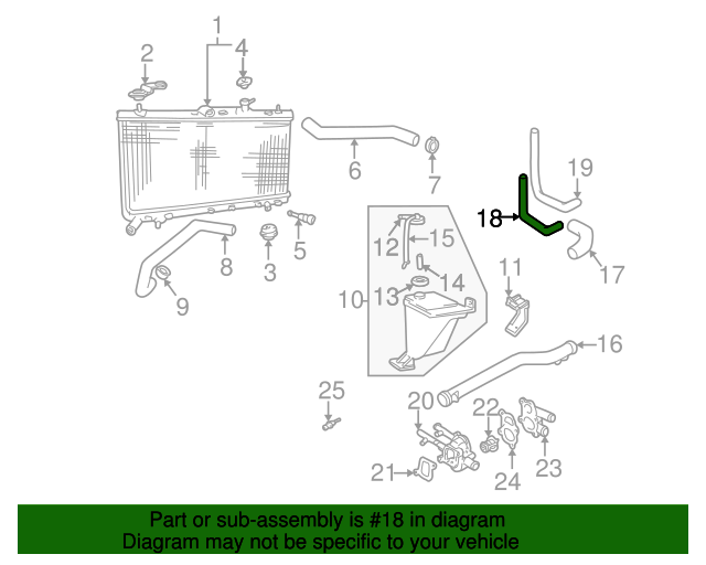 1996-2011 Hyundai Accent Engine Coolant Hose 25468-26101 | OEM Parts Online