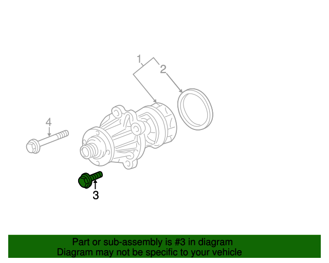 23-01-7-840-338 - Water Pump Bolt - 1995-1999 BMW | BMWPartsHub