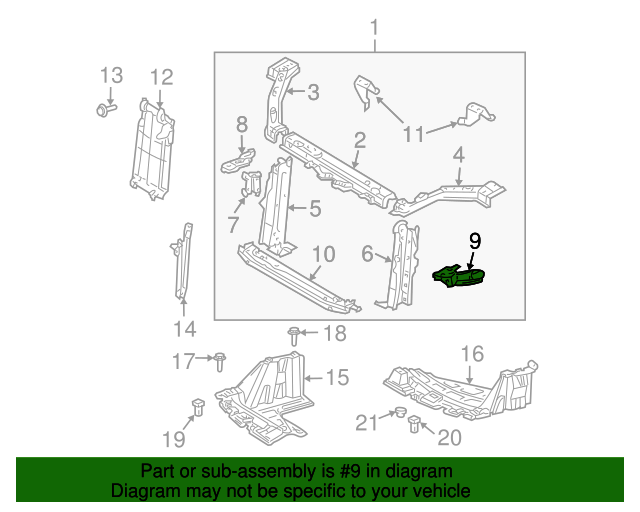 52146-52080 - Bumper Bracket - 2004-2006 Scion xA | OEM Genuine Toyota ...