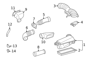 463-500-10-75 - Engine Air Intake Hose 2002-2011 Mercedes-Benz ...