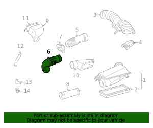 463-500-10-75 - Engine Air Intake Hose 2002-2011 Mercedes-Benz ...