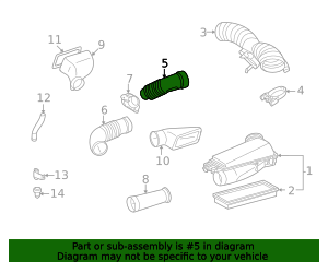 463-500-11-75 - Engine Air Intake Hose 2002-2011 Mercedes-Benz ...