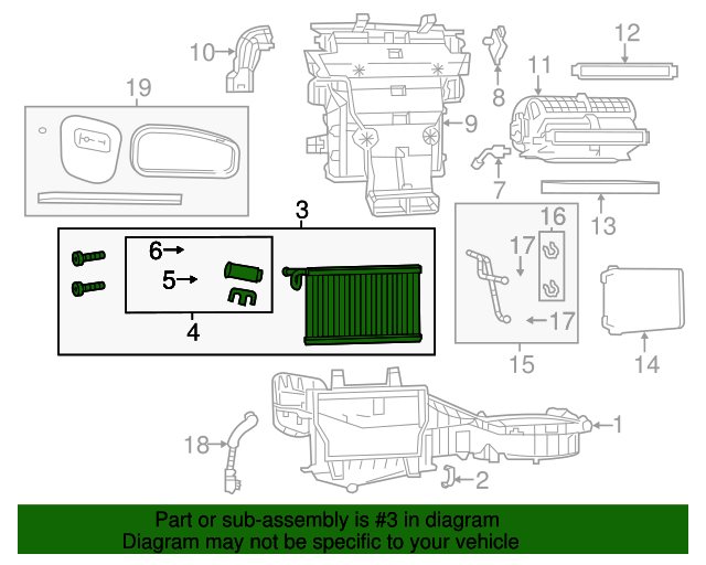 2011-2019 Mopar A/C Evaporator Core 68238602AB | TascaParts.com