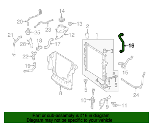 164-500-58-75 - Radiator Coolant Hose 2010-2012 Mercedes-Benz ...