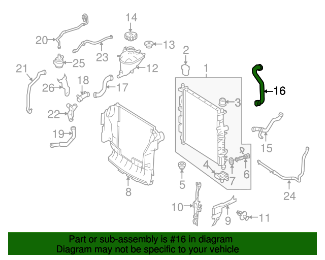 164-501-06-82 - Upper Hose 2007-2012 Mercedes-Benz | Mercedes-Benz USA ...