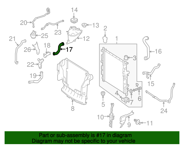 2006-2012 Mercedes-Benz Engine Coolant Overflow Hose 164-506-07-35 ...