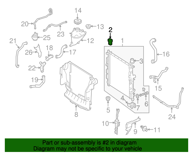 099-504-00-02 - Radiator Mount Bracket 2006-2019 Mercedes-Benz ...