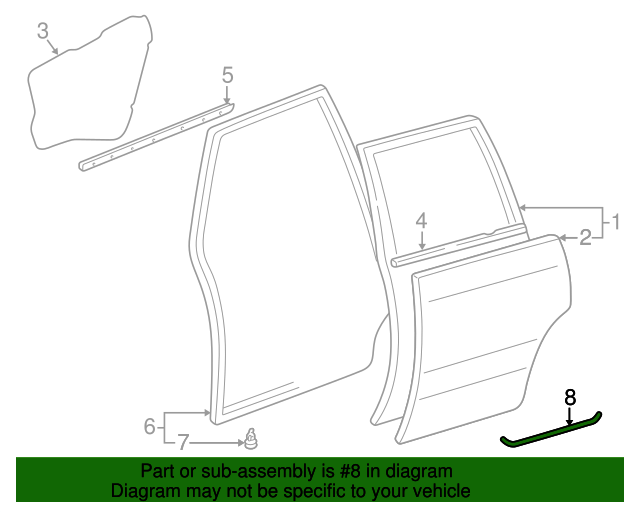 1998-2007 Lexus LX470 Door Seal 67887-60010 | AutoNation Parts