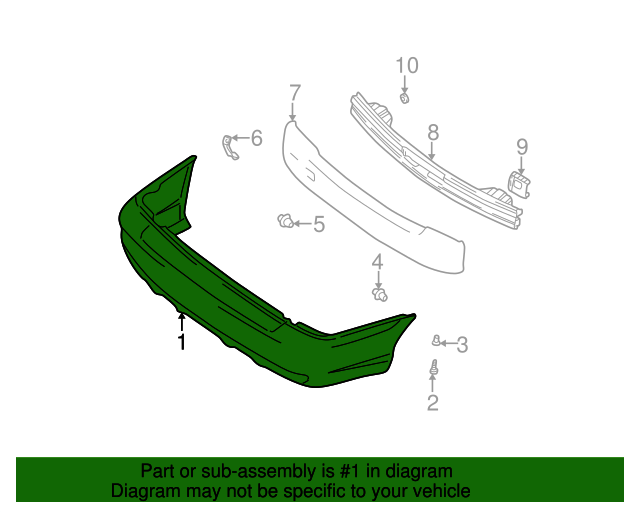 2000-2002 Hyundai Accent Bumper Cover 86610-25200 | Hyundai Wholesale ...