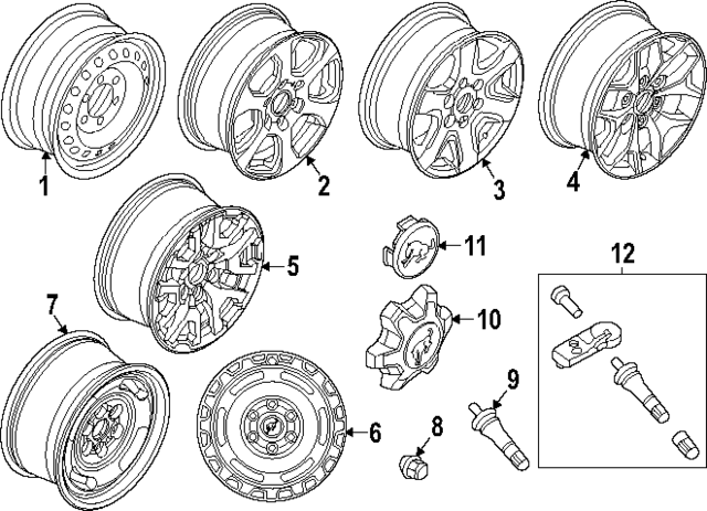 Genuine OEM Ford Part - Wheel Assembly M2DZ-1007-P | Genuine OEM Ford ...