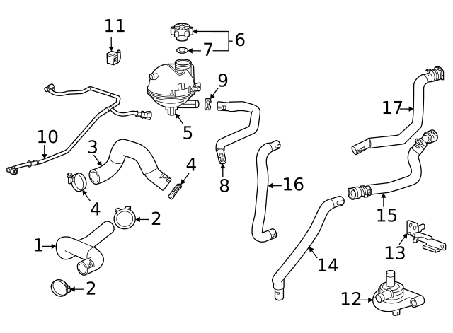 2020-2024 GM Radiator Surge Tank Outlet Hose 42732066 | OEM Parts Online