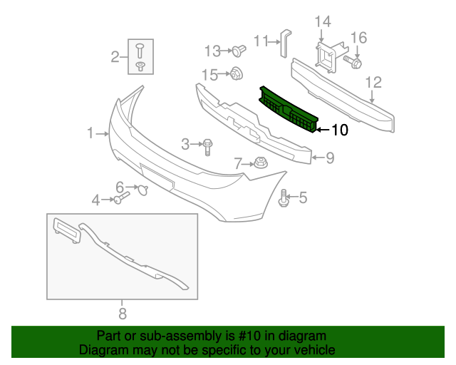 2007-2008 Hyundai Tiburon Center Bracket 86618-2C700 | QuirkParts