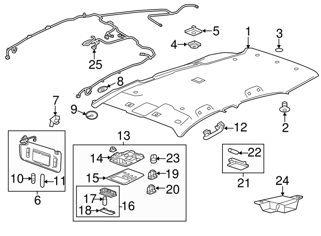 2013-2022 GM Rear Seat Position Center Courtesy Lamp 95063926 ...