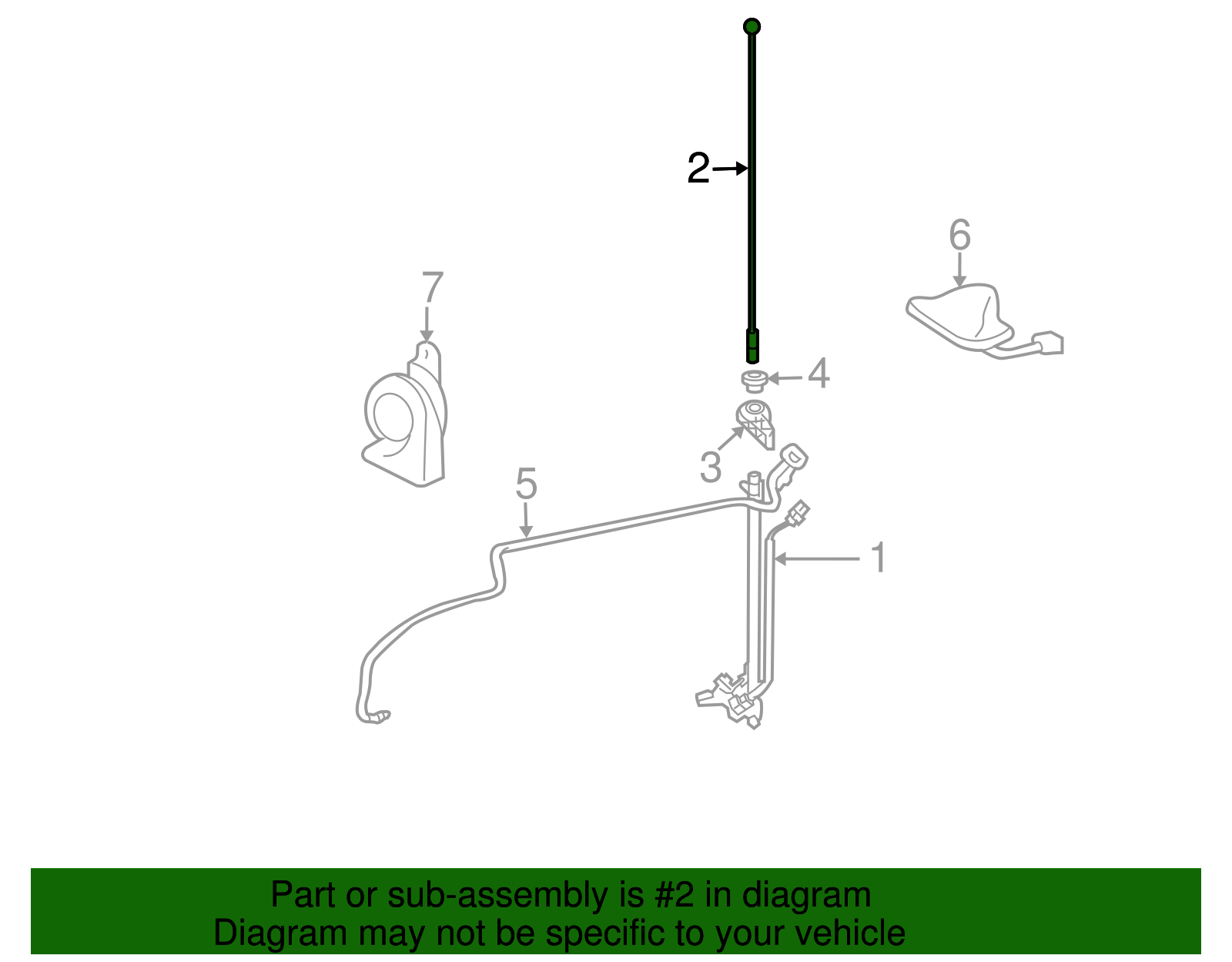 86309-04110 - Radio Antenna Mast 2005-2015 Toyota | AutoNation Parts