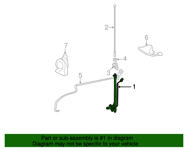 86300-04070 - Antenna Base - 2005-2015 Toyota Tacoma | Toyota Parts ...