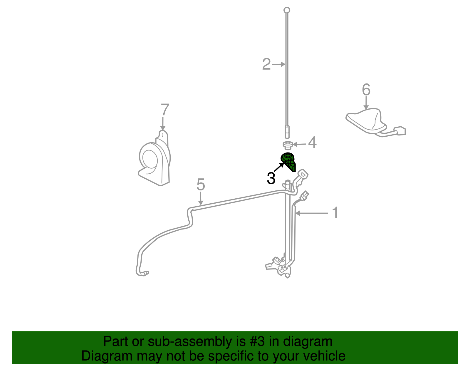 2005-2015 Toyota Tacoma Antenna Bezel 8639204040 | Toyota Parts Center